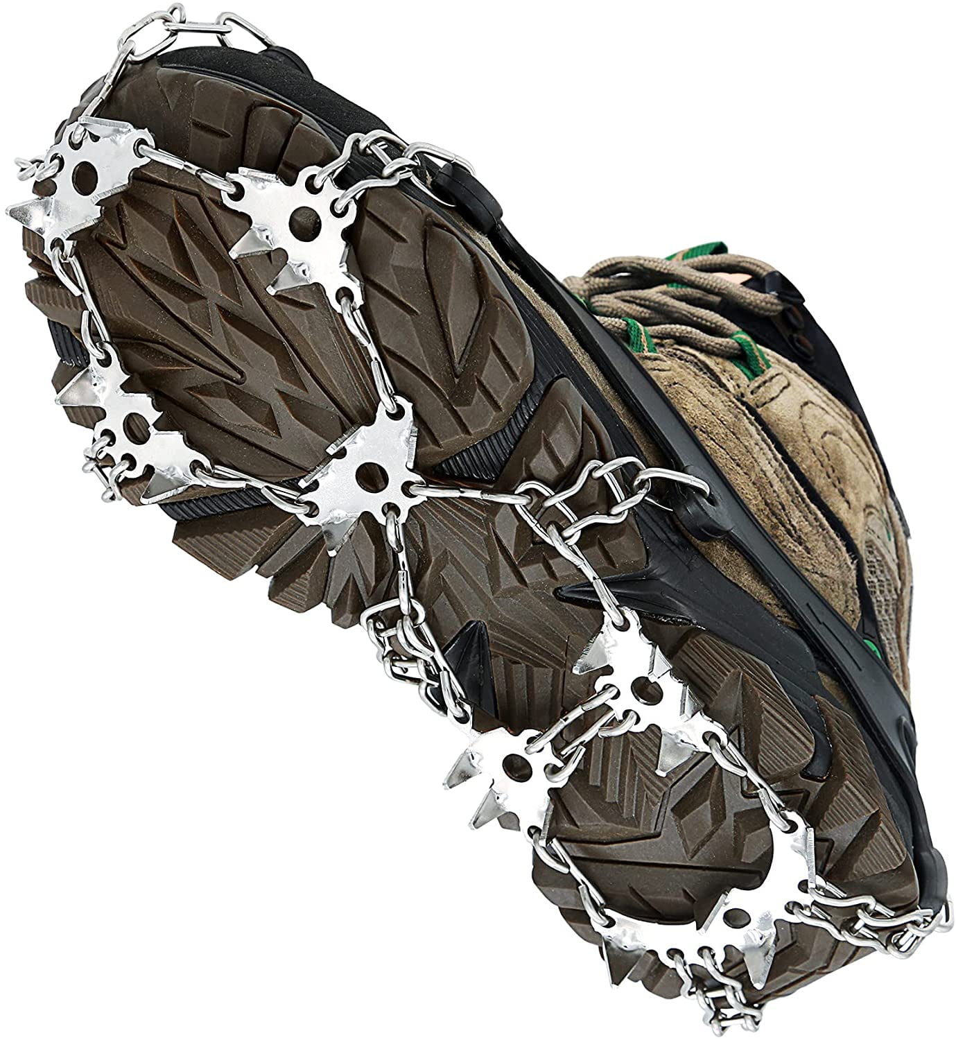 for Ice Snow Spike Cleats for Hiking Boots Walk Traction Microspikes ...