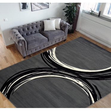 HR Square Pattern Area Rug 8x10 [7'.5" x 10'.5"] Geometric Contemporary ...