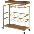 FirsTime & Co. Gold And Brown Concord Removable Tray Bar Cart ...