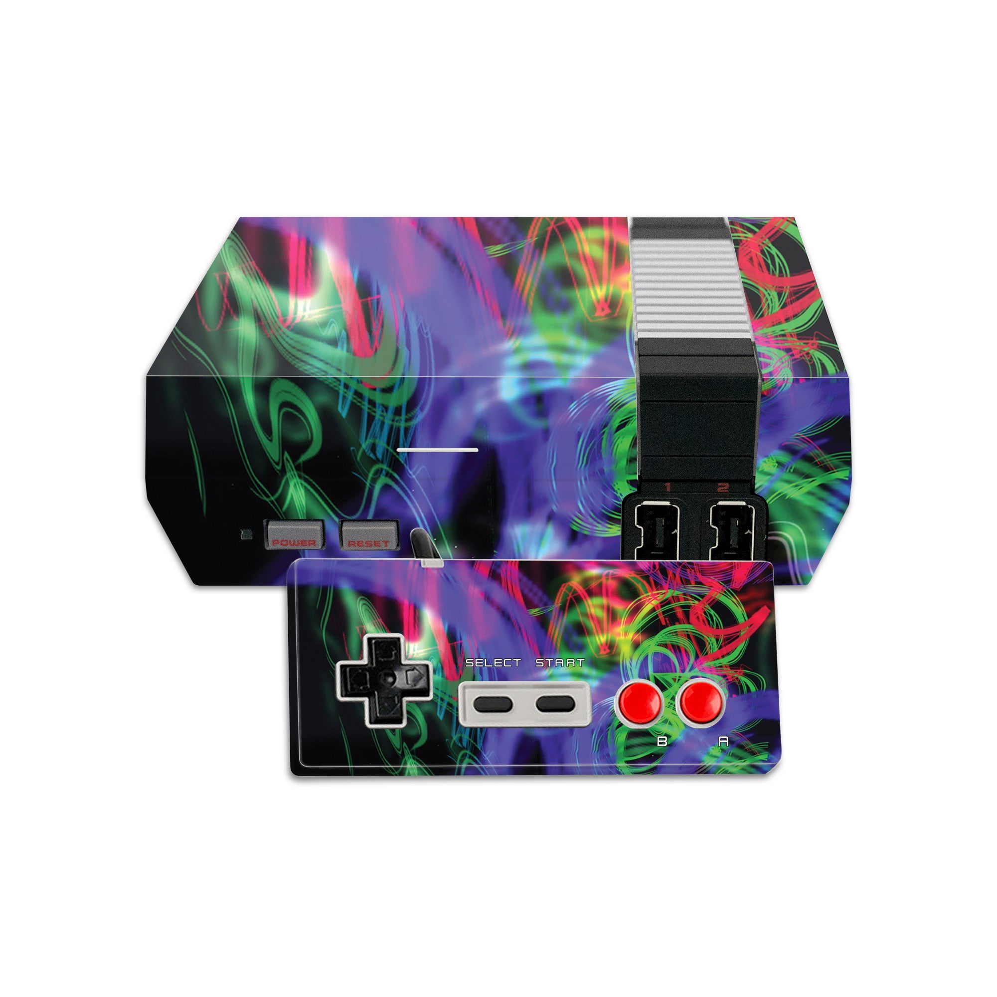 Skin Decal Wrap Compatible With Nintendo NES Classic Edition Neon ...