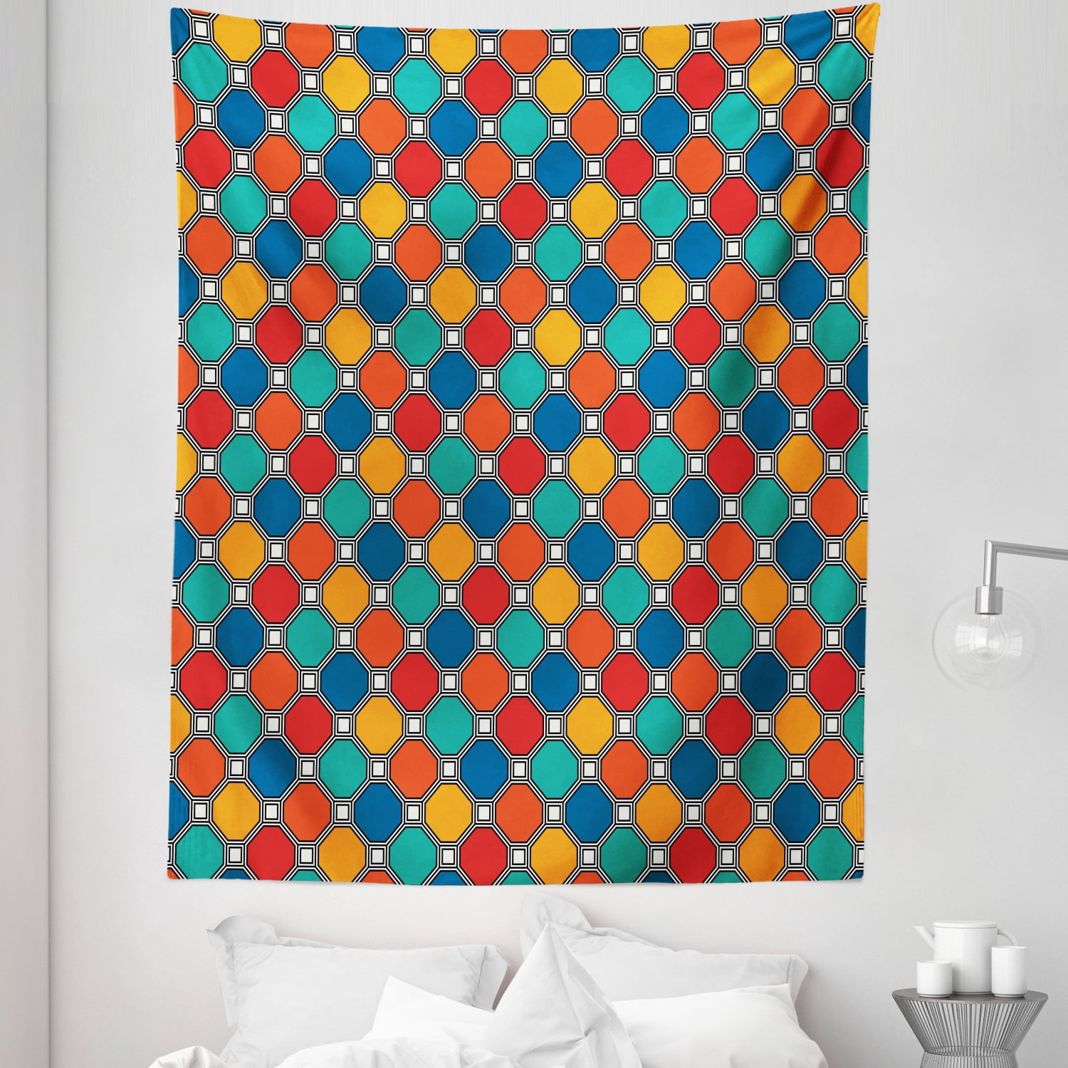 Geometric Tapestry, Design of Hexagonal Pattern Colorful Composition ...