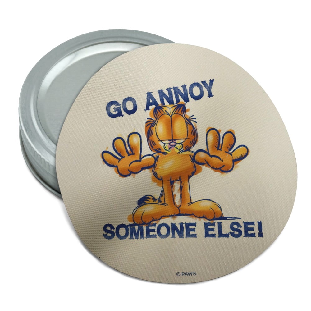 Garfield Go Annoy Someone Else Round Rubber Non-Slip Jar Gripper Lid ...