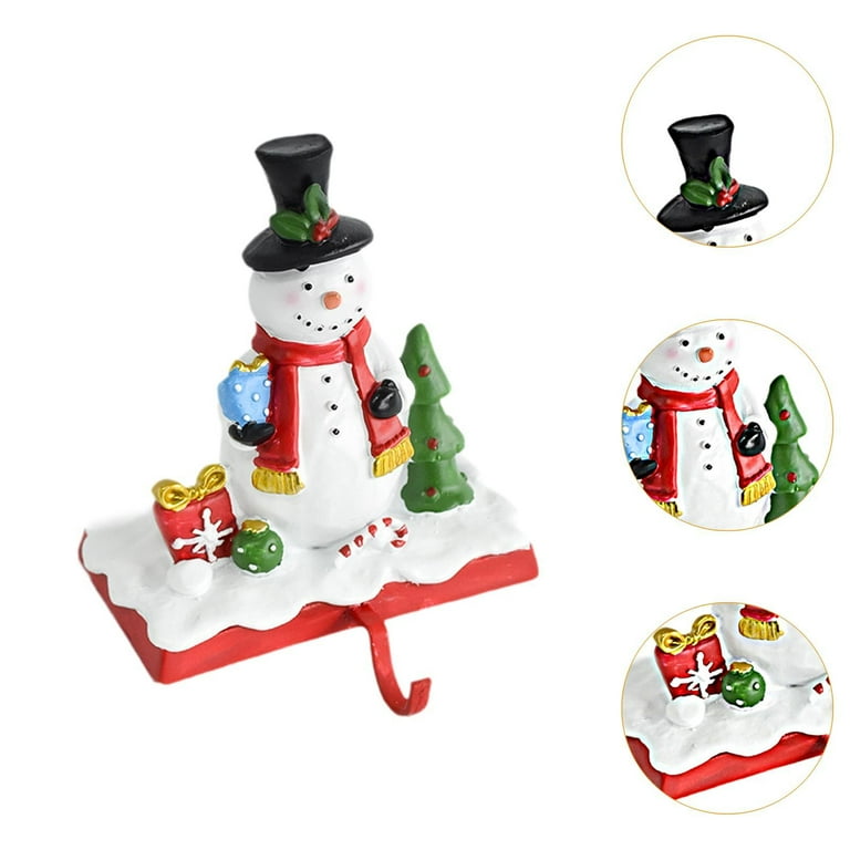 HOMYL Christmas Stockings Holder Christmas Decoration Standing Stocking Hook Resin Snowman Walmart