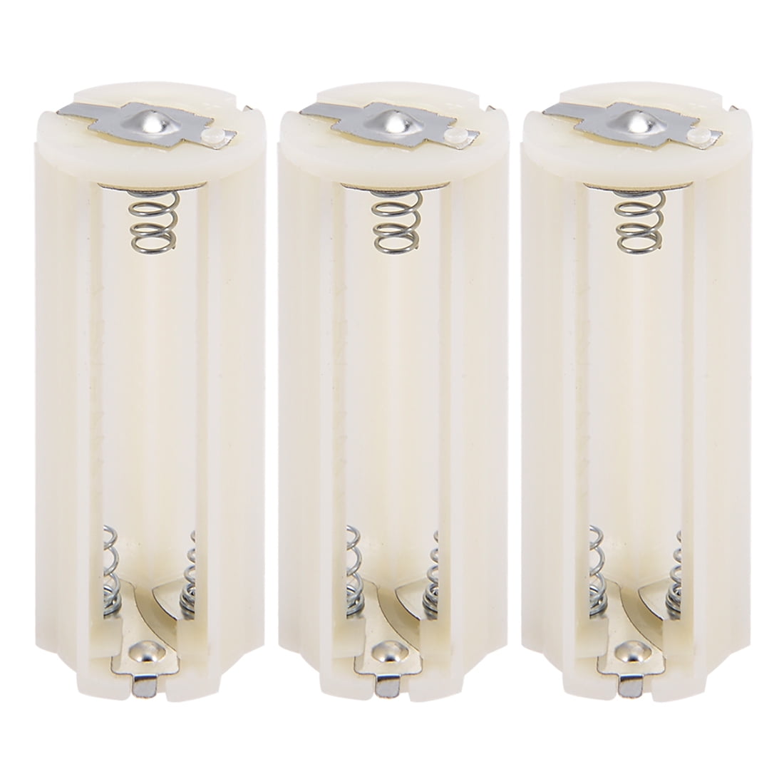 3 Pcs White Cylinder Battery Holder Adapter for 3 x 0.5V AAA Batteries ...