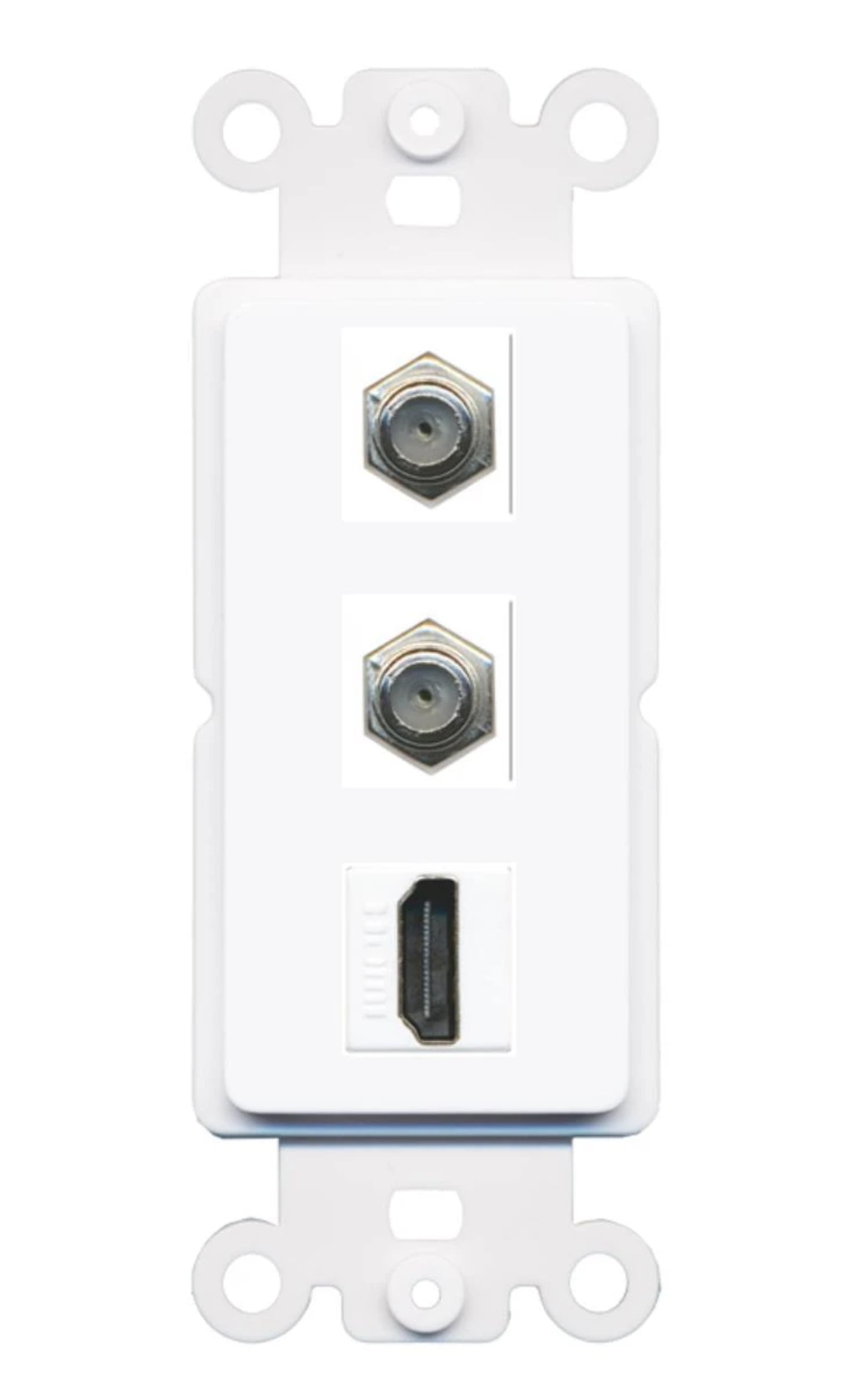 Ultra Spec Cables 2 Port Coax Cable TV HDMI Wall Plate Rocker - Walmart.com