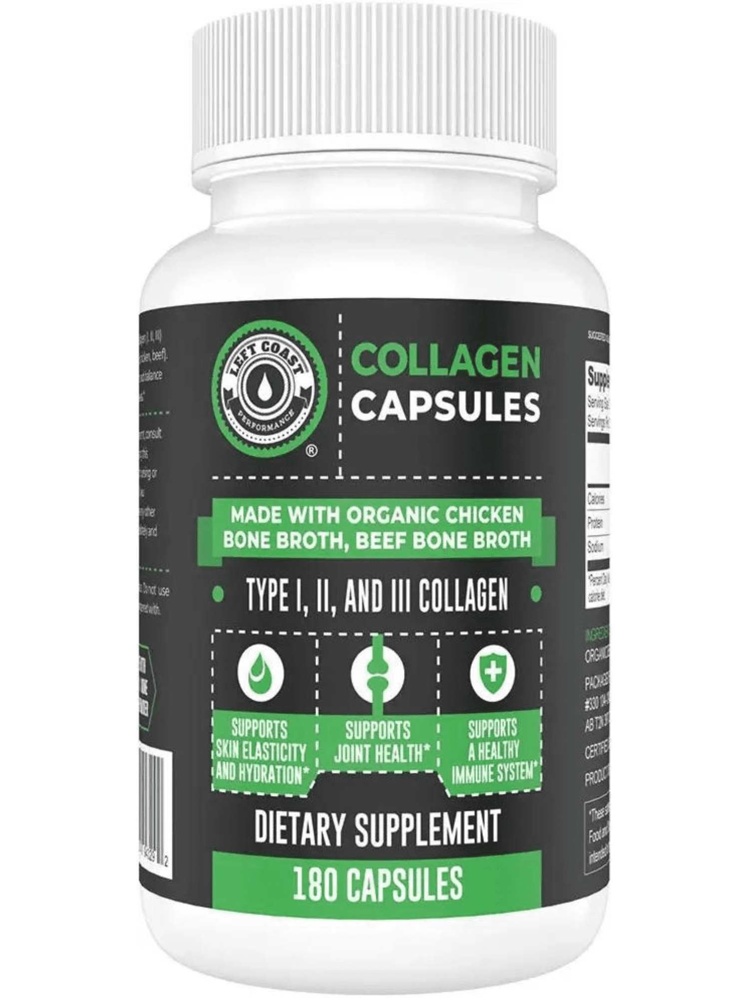 Left Coast Performance Collagen Capsules Supplement | Organic Grass Fed ...