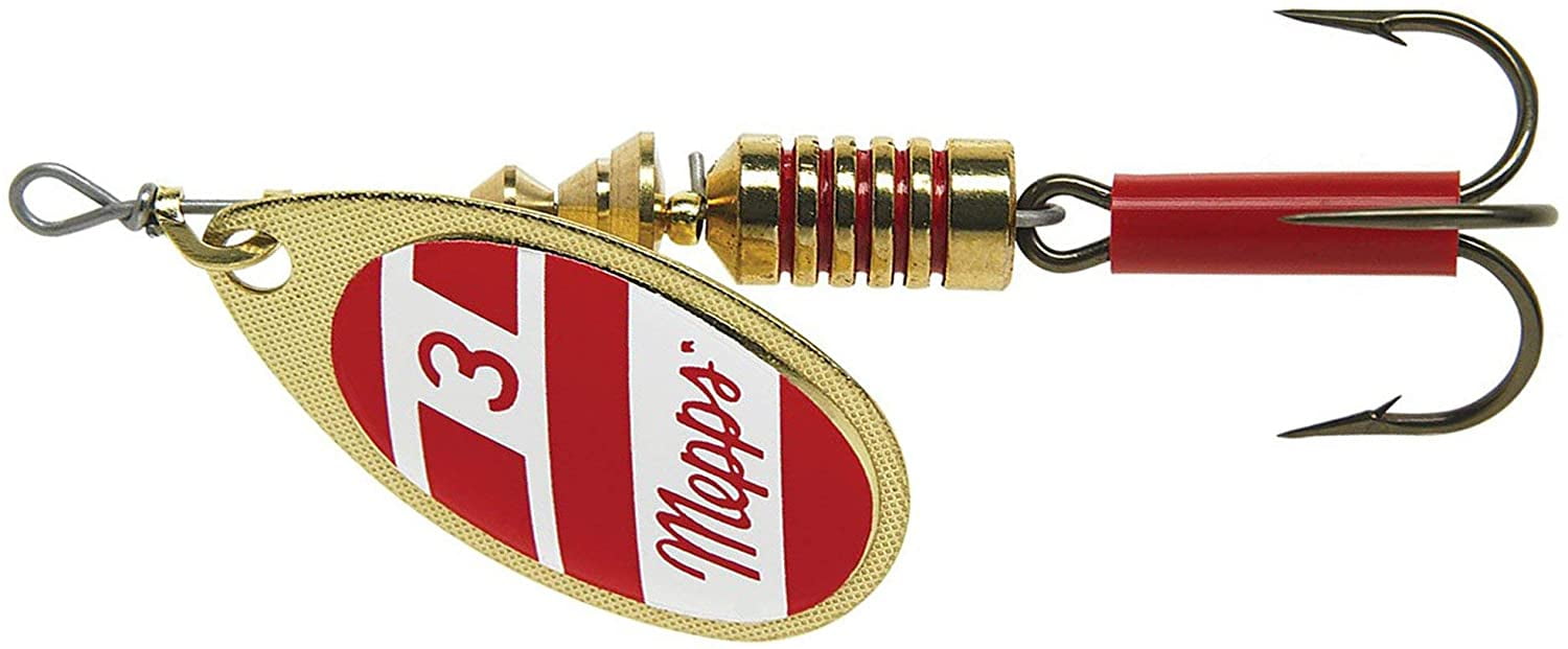 Mepps Plain Aglia Inline Spinner, 1/4 oz, Red and White - Walmart.com