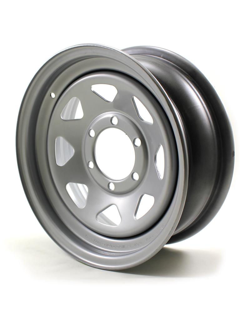 16x6 6-Lug on 5.5" Silver Spoke Trailer Wheel - Walmart.com