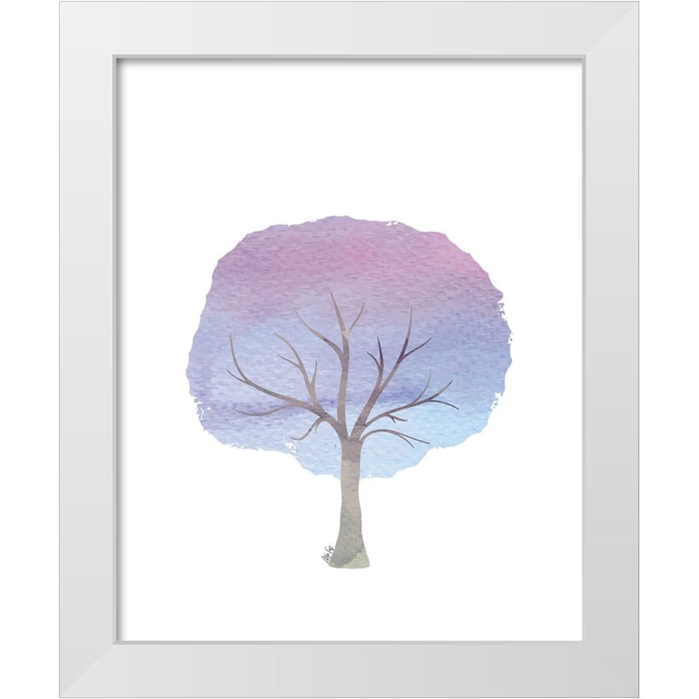 Fay, Mela 26x32 White Modern Wood Framed Museum Art Print Titled - Purple Tree III - Walmart.com