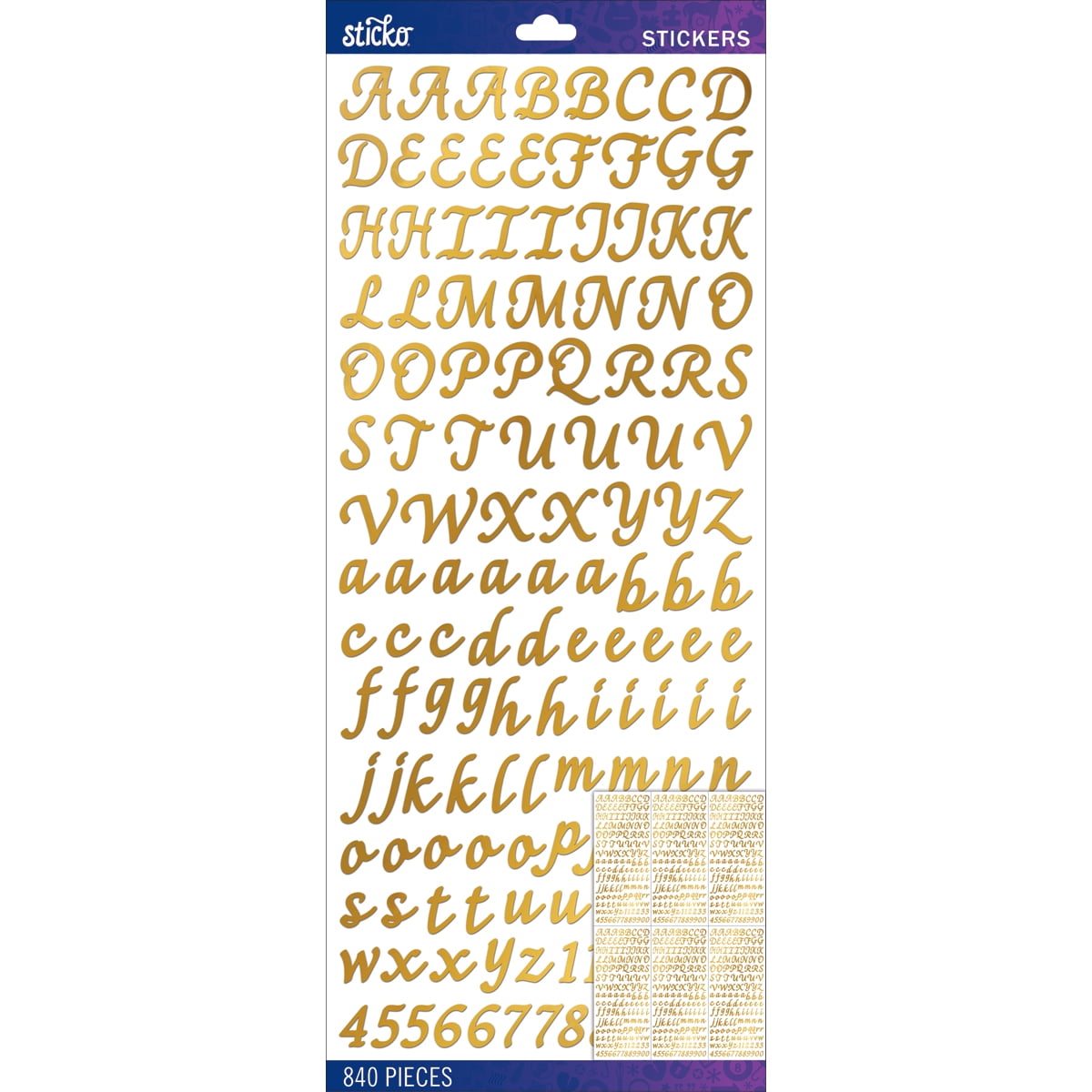 Sticko Alphabet Stickers-Gold Foil Script - Walmart.com