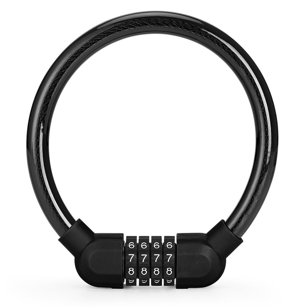 Yucurem Bicycle Safety Cable Locks MTB Anti Theft 4 Digit Password Lock ...