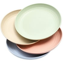 8 PACK 9 Inches Lightweight Wheat Straw Plates, Lightweight Unbreakable ...