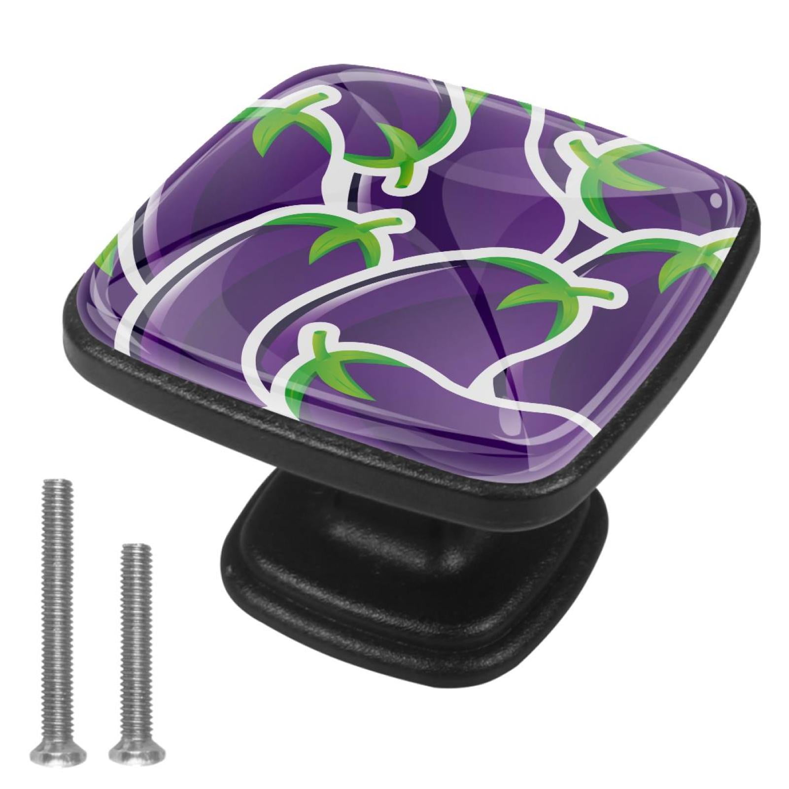 4 Pcs Cabinet Handle Drawer Pulls Eggplant Purple Knobs with Screws ...