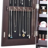 NEX Jewelry Cabinet Standing Lockable Makeup Armoire with Full-Length ...