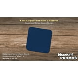 10 Squared Foam Coasters Pack, 4 inch - PU Foam, Foldable - Navy Blue ...