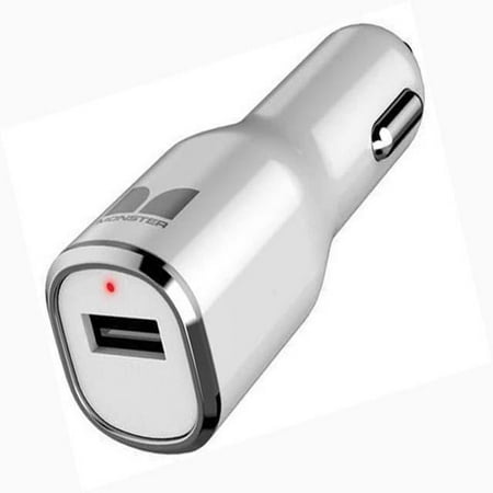 Monster Car Charger MAX 1 w/Single USB White/Chrom | Walmart Canada
