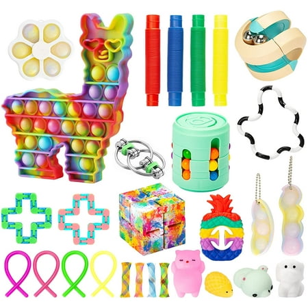 Fidget Popper Toys Set with Llama, 28Packs POP Fidget Sensory Llama ...