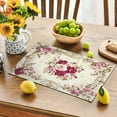 4pcs placemats, Elegant Pink and White Rose Table Mats,fashion print ...