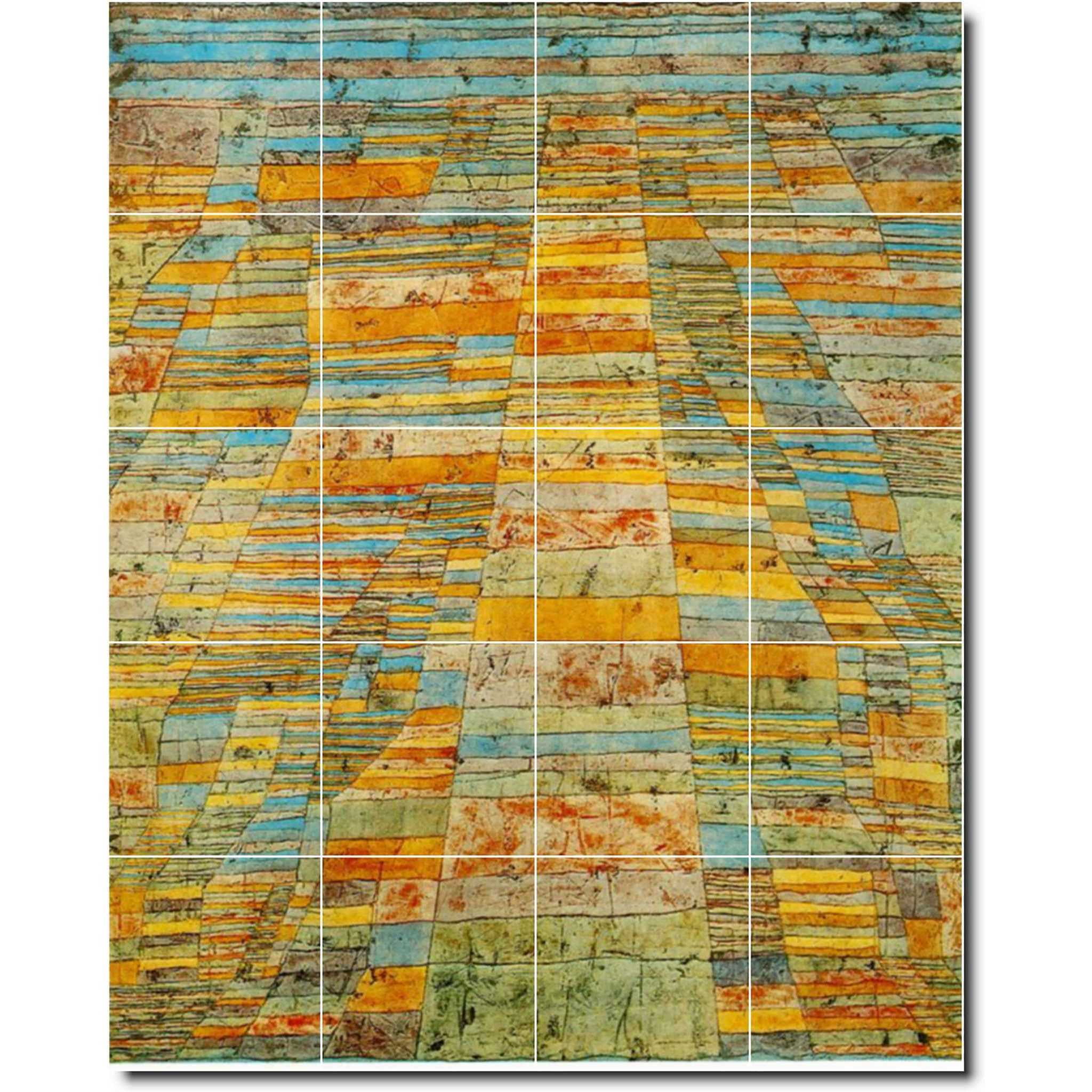 Ceramic Tile Mural-Paul Klee Abstract Floor Tile Mural 19. 32" w x 40 ...