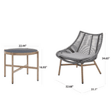 Mainstays Skyler Steel 3-Piece Wicker Rope Chat Set, Grey - Walmart.com