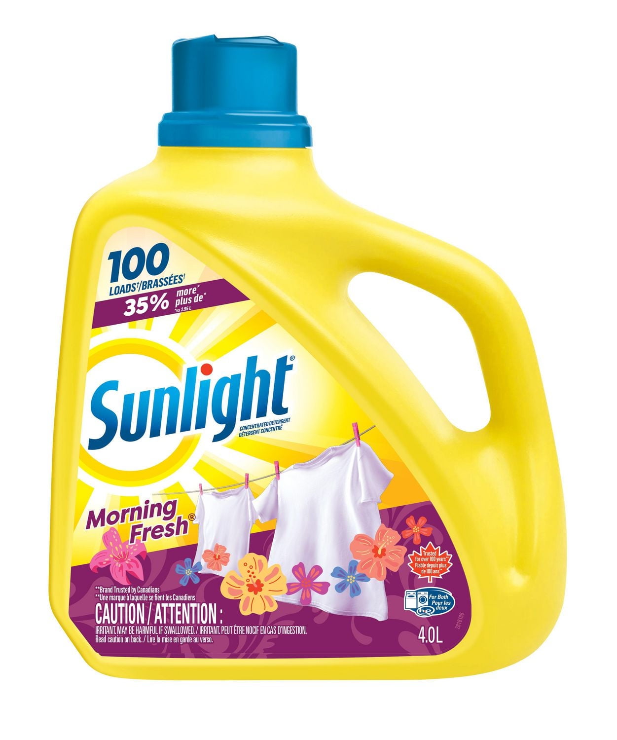Sunlight Morning Fresh Concentrated Liquid Laundry Detergent, 4.0 ...
