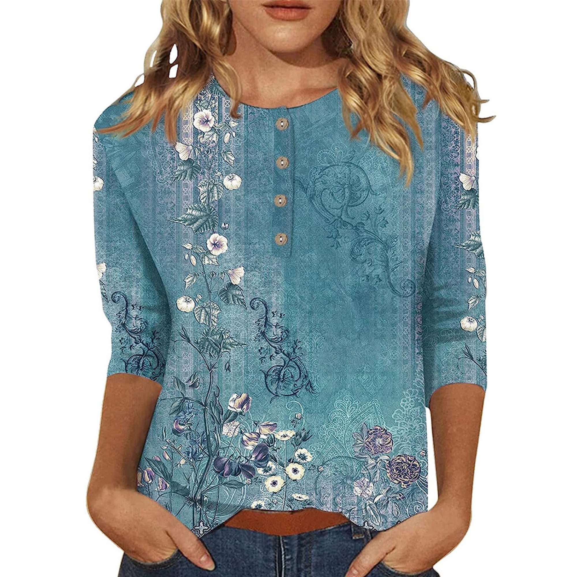 Click here for Sexy Dance Ladies Tops Crew Neck Tee 3/4 Sleeve T... prices