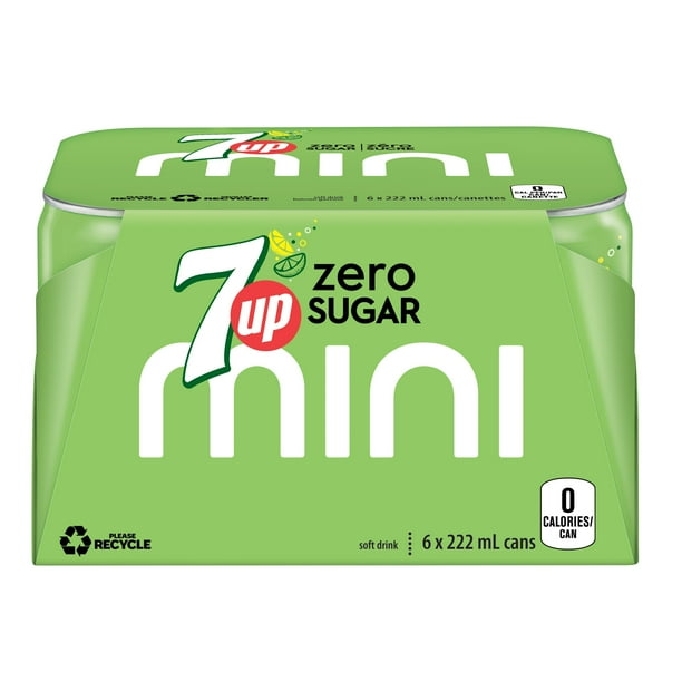 7UP Zero Soft Drink Lemon Lime 6 x222 mL, 6x222mL - Walmart.ca