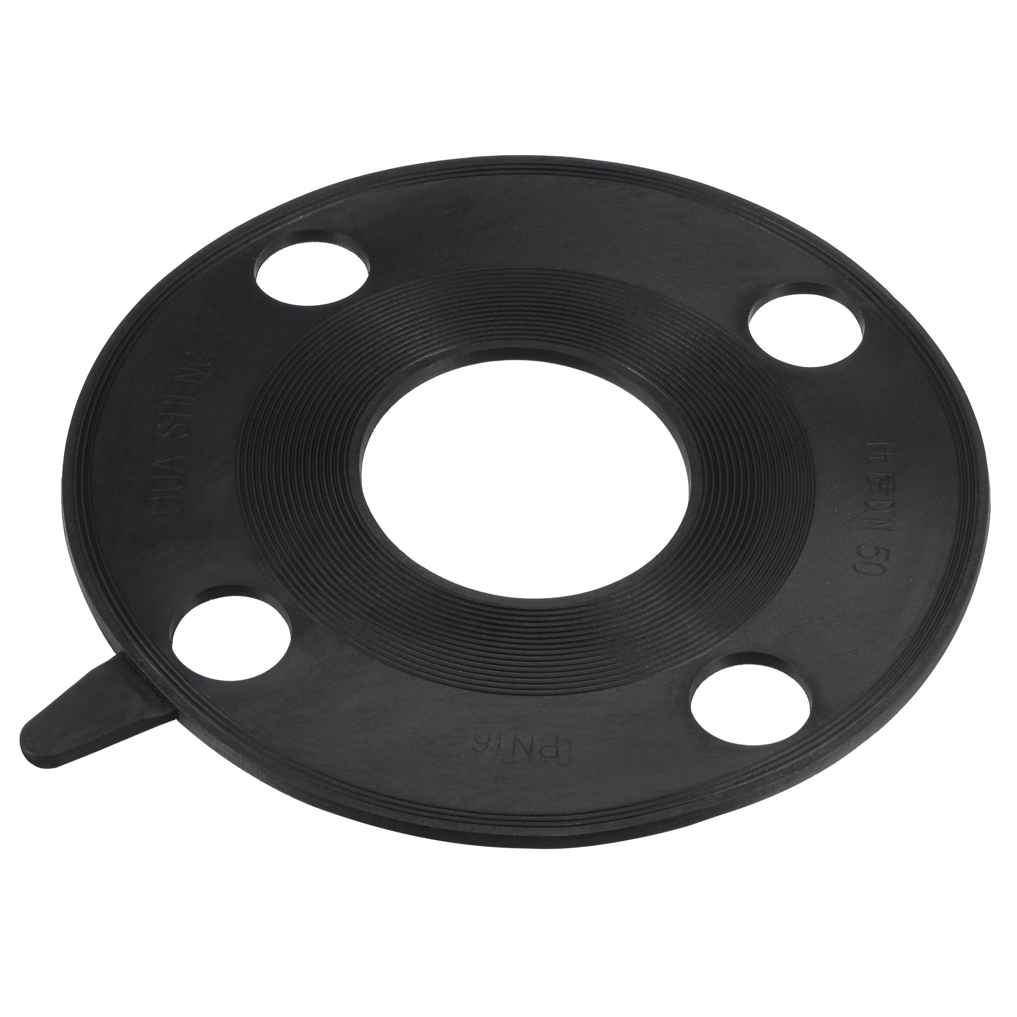 Uxcell 2.5" DN50 Pipe 4 Bolt Hole Full Face Rubber Flange Gasket Black ...