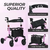 MaxKare Rollator Walker with 8” All Terrain Wheels, 8 Level Adjustable ...