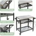 3-Shelf Outdoor Grill Table, Movable Grill Cart, Outdoor Food Prep and ...