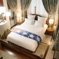 Bed Runner Purple Sea Turtle Bedding Scarves Soft Decorative Bed Flag ...