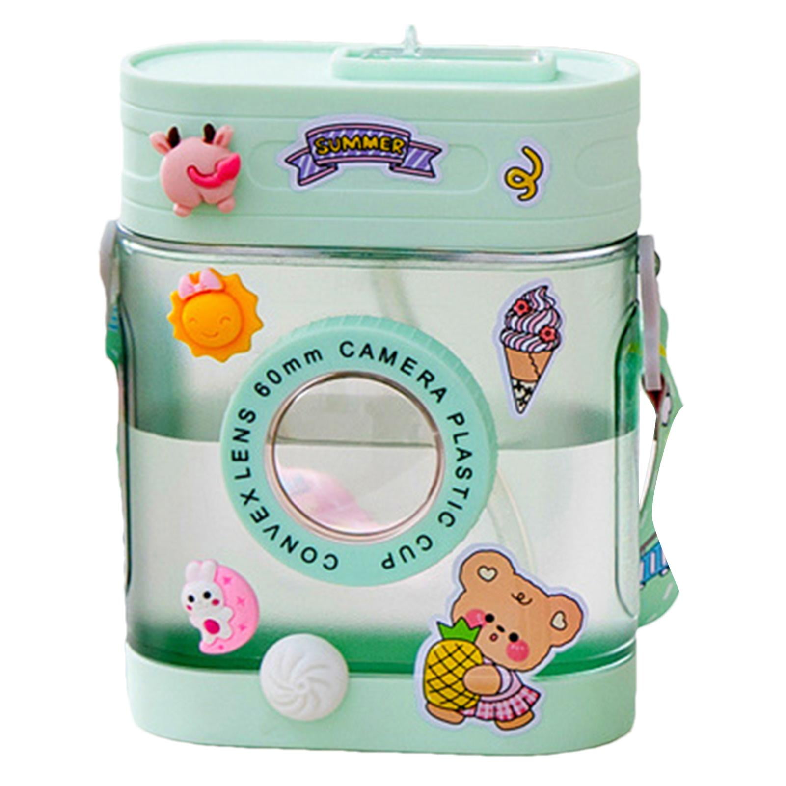 Camera Water Bottle | 450ml Camera-shaped Straw Cups Bottle | Cartoon ...