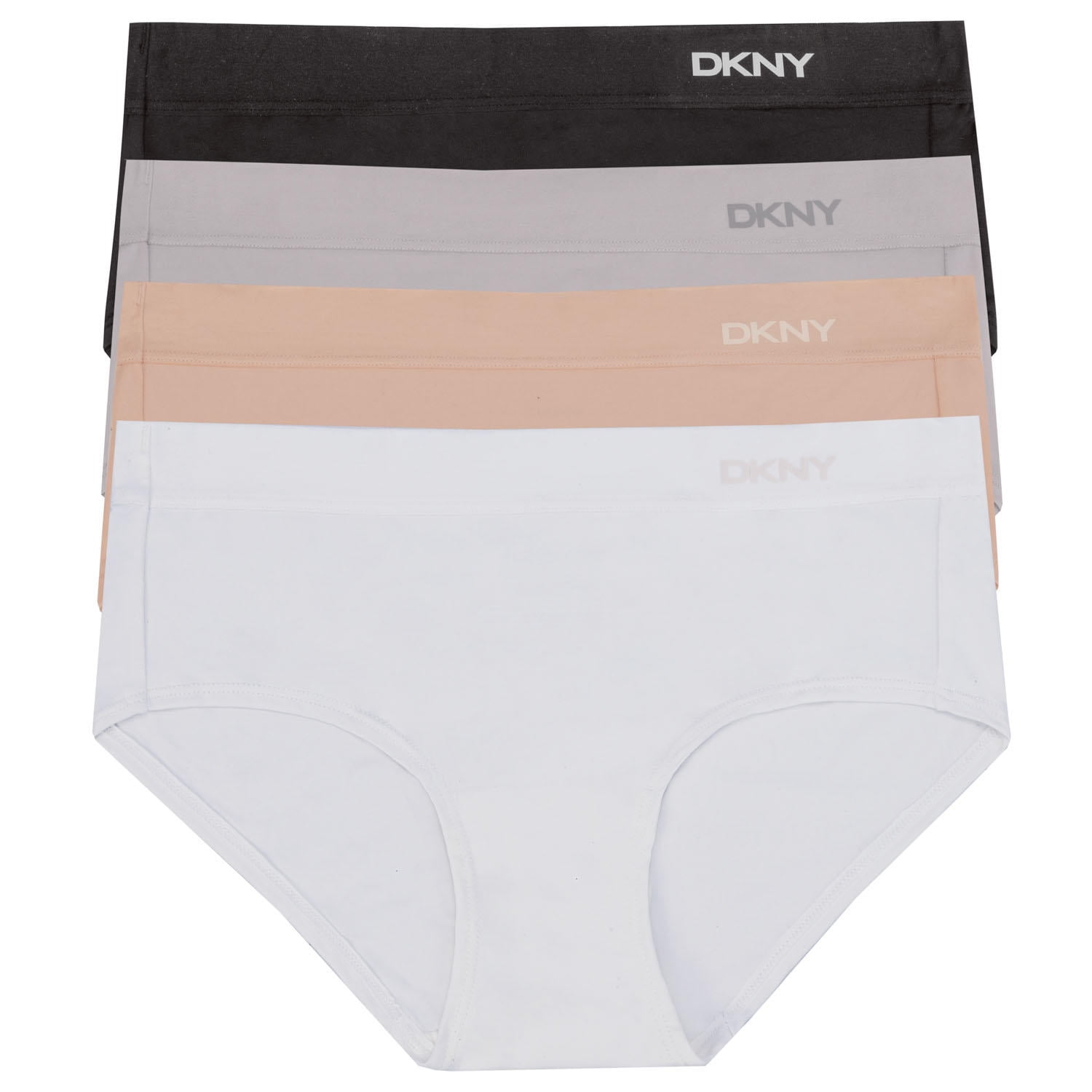 DKNY Ladies 4 Pack Microfiber Hipster, Size XL, Black/Light/Sand/White ...