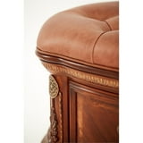 Michael Amini Cortina Wood and Leather Bedside Bench in Honey Walnut ...