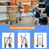 Lightweight Folding Shopping Cart with Waterproof Basket Liner & 360 ...