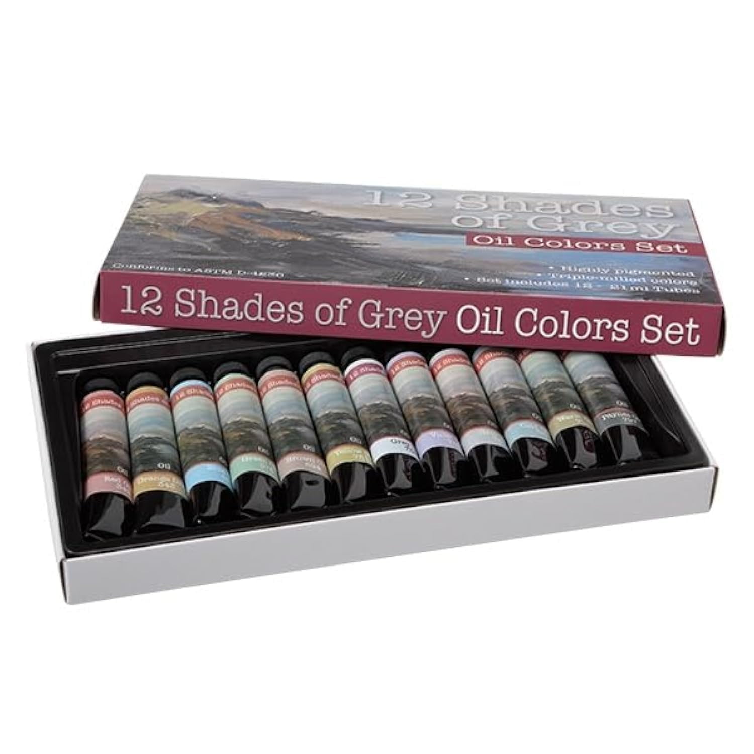 12 tonos de gris Creative Mark Artist Oil Colors Altamente pigmentados ...