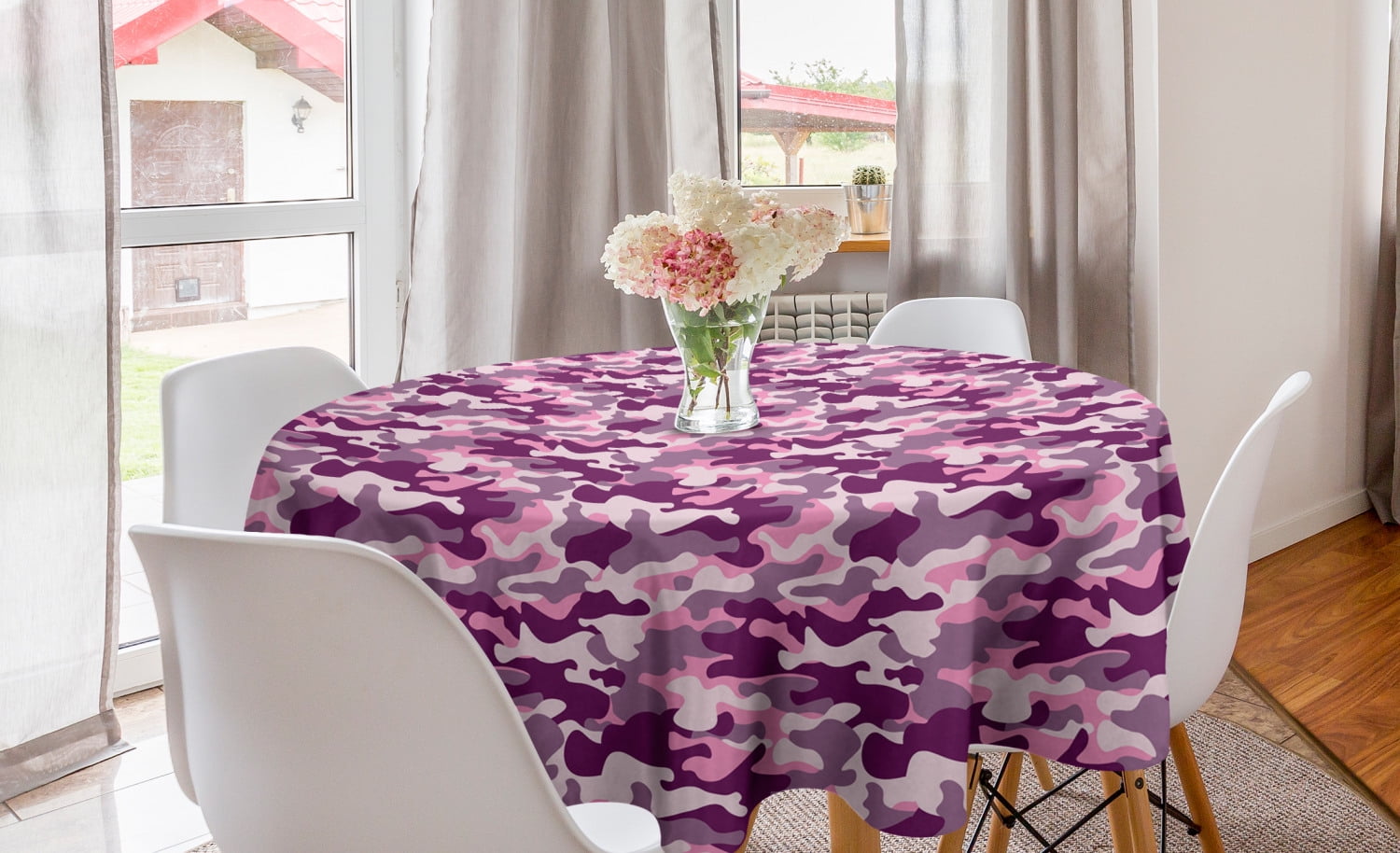 Abstract Round Tablecloth, Army Camouflage Patterns Commando Uniforms ...