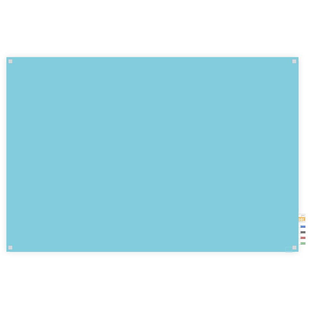 Magnetic Whiteboard in Blue with Square Corners (36 in. W x 1.63 in. D ...