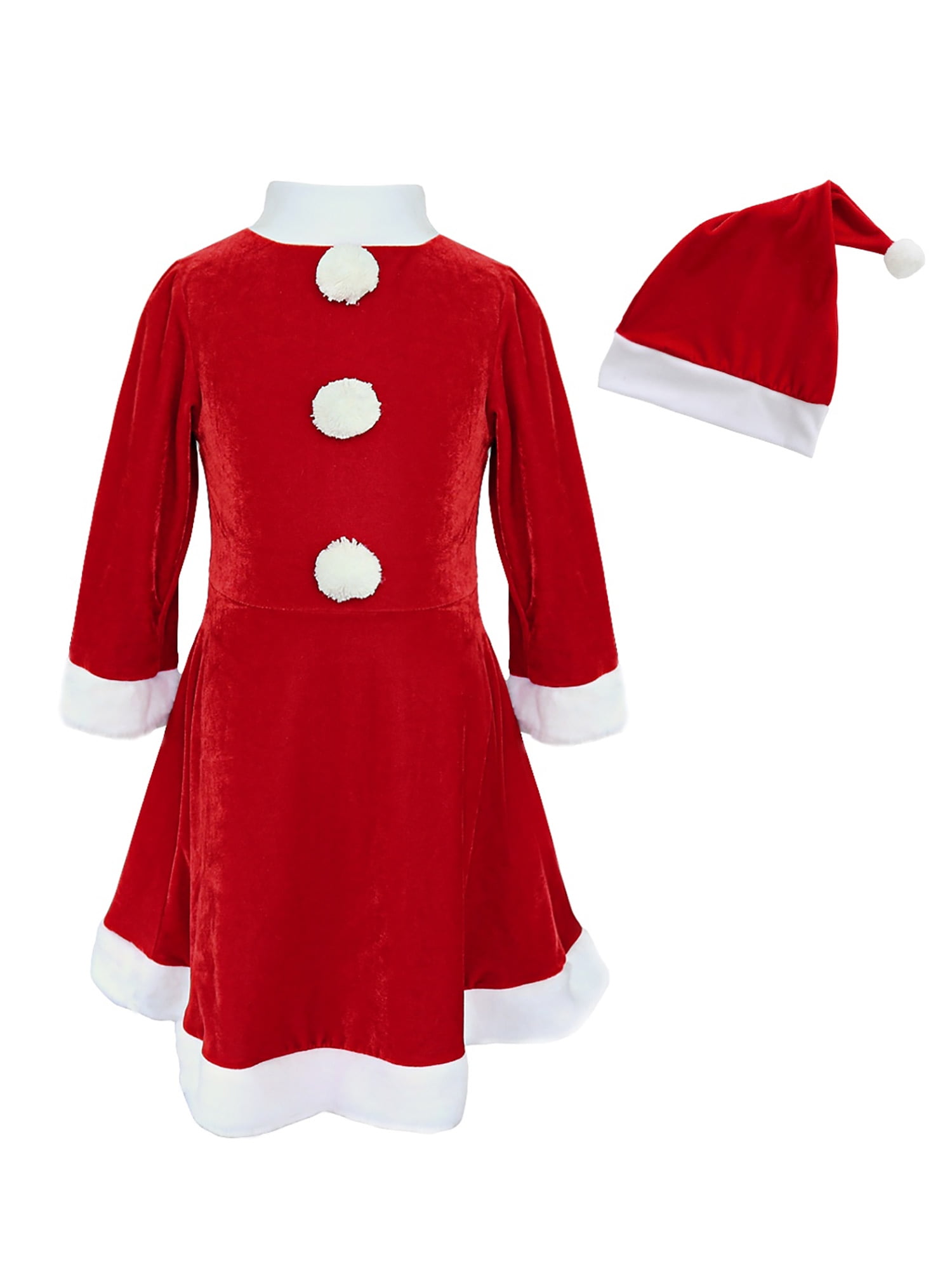 iEFiEL Little Girls Christmas Party Dress Costume Miss Santa Carol ...