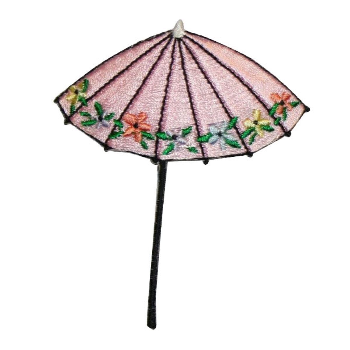 ID 3374A Floral Umbrella Patch Rain Sun Beach Cover Embroidered Iron On ...