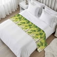 Birch Tree Bed Runner Queen Size Spring Summer Art Forest Yellow Green ...