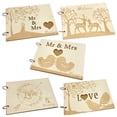 NANMELX Wooden Wedding Guest Book Memory Sign Signature Book Wood Album ...