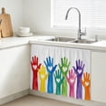 Colorful Hands Print Cabinet Curtains 28"W x 35L, Cartoon Cute Funny ...