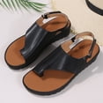 AUDeals Women’s Cork Footbed Platform Wedge Sandals Arch Support Buckle ...