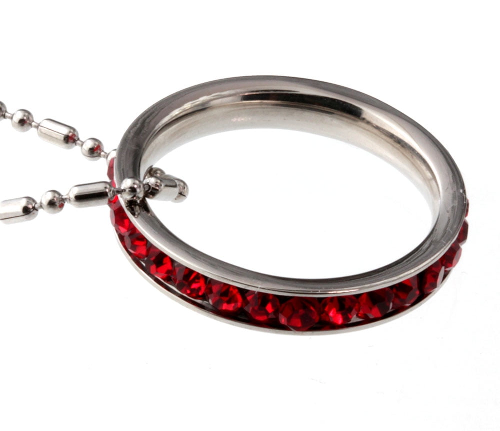 R.H. Jewelry Stainless Steel Small 3mm Eternity Red Cz Stone Rings Size ...