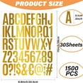30Sheets Large Letter Sticker Decorative Sticker Gold Glittering Letter ...