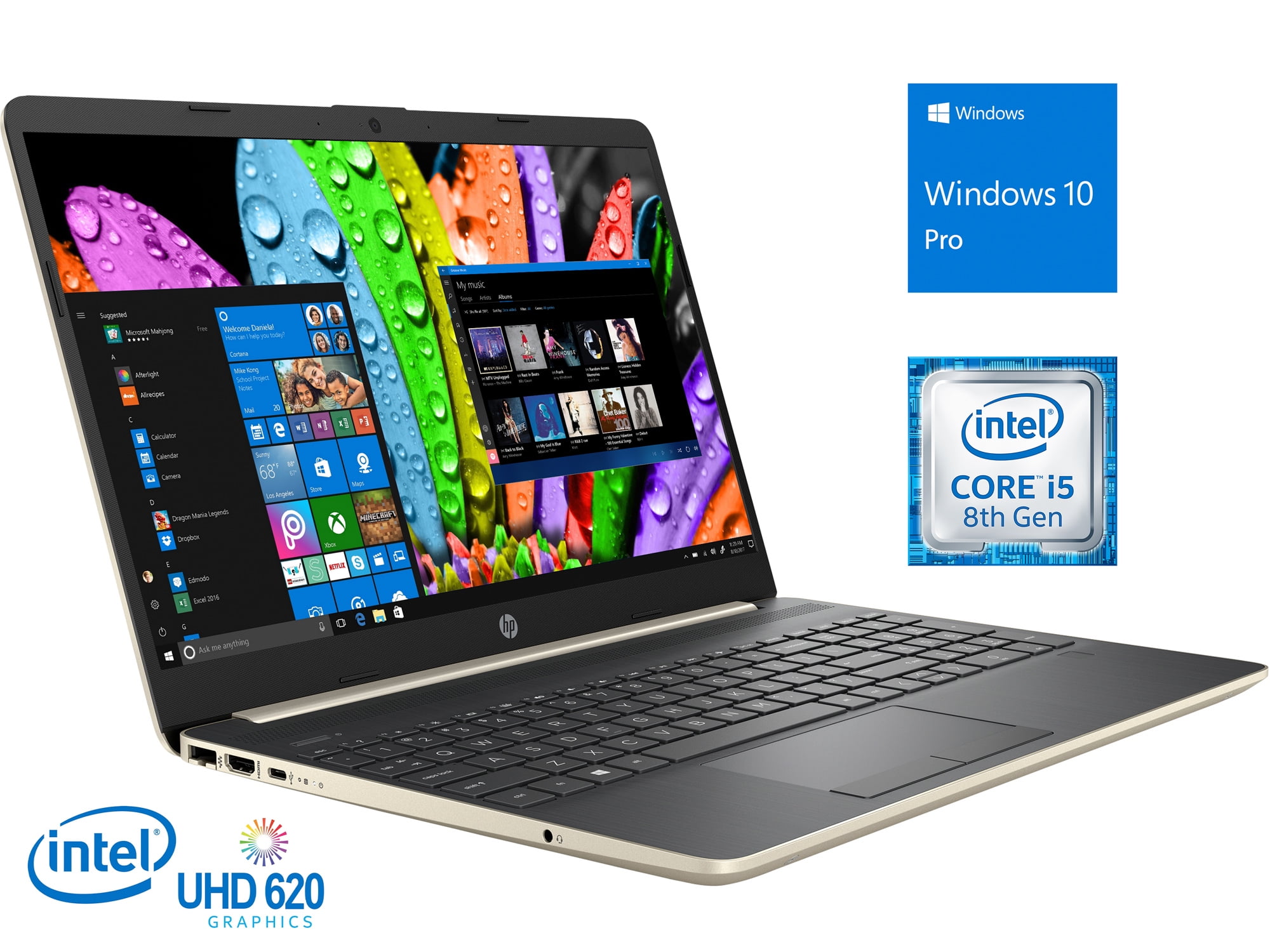 HP 15 Notebook, 15.6" HD, Intel Quad-Core i5-8265U Upto 3.9GHz, 16GB ...