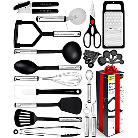 Home Hero 25pc Kitchen Utensil Set - Nylon & Stainless Steel Cooking ...