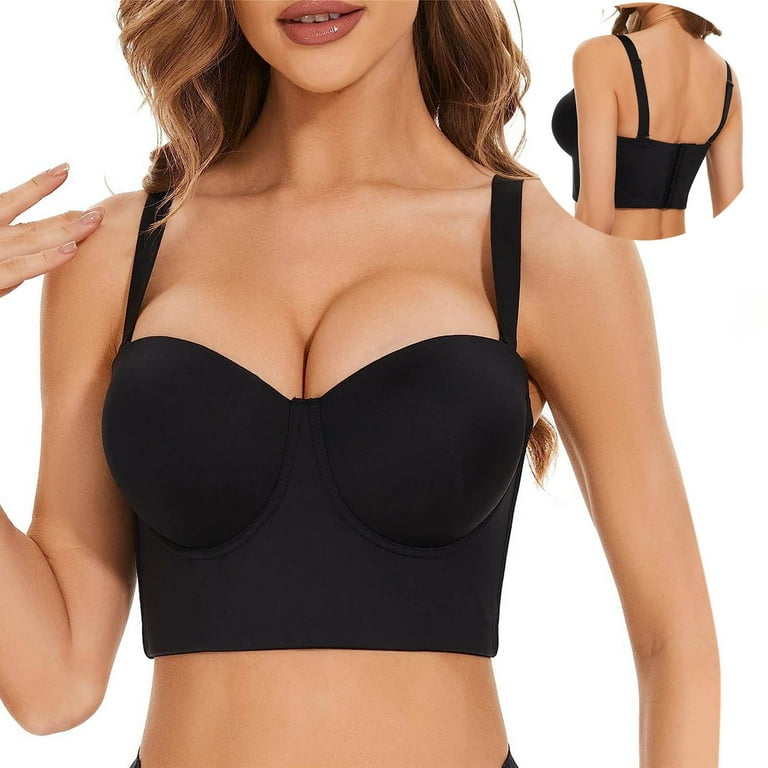 Sports Bra Women Strapless Bras Longline Corset Bra Hide Back Non Multi Way Push Up Bra Color Black Size 32 Walmart