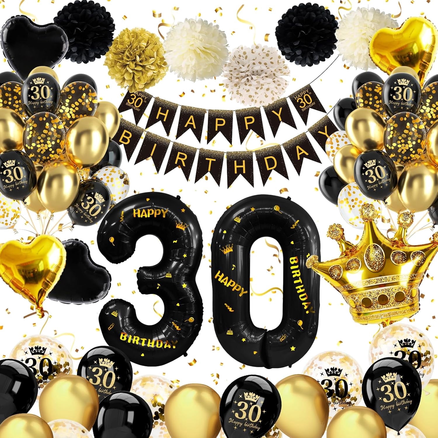 Click here for Ayuqi 30th Birthday Decorations Party Supplies  Bl... prices
